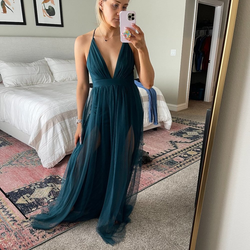 Lulu's Rare Beauty Backless Maxi Dress - Gem